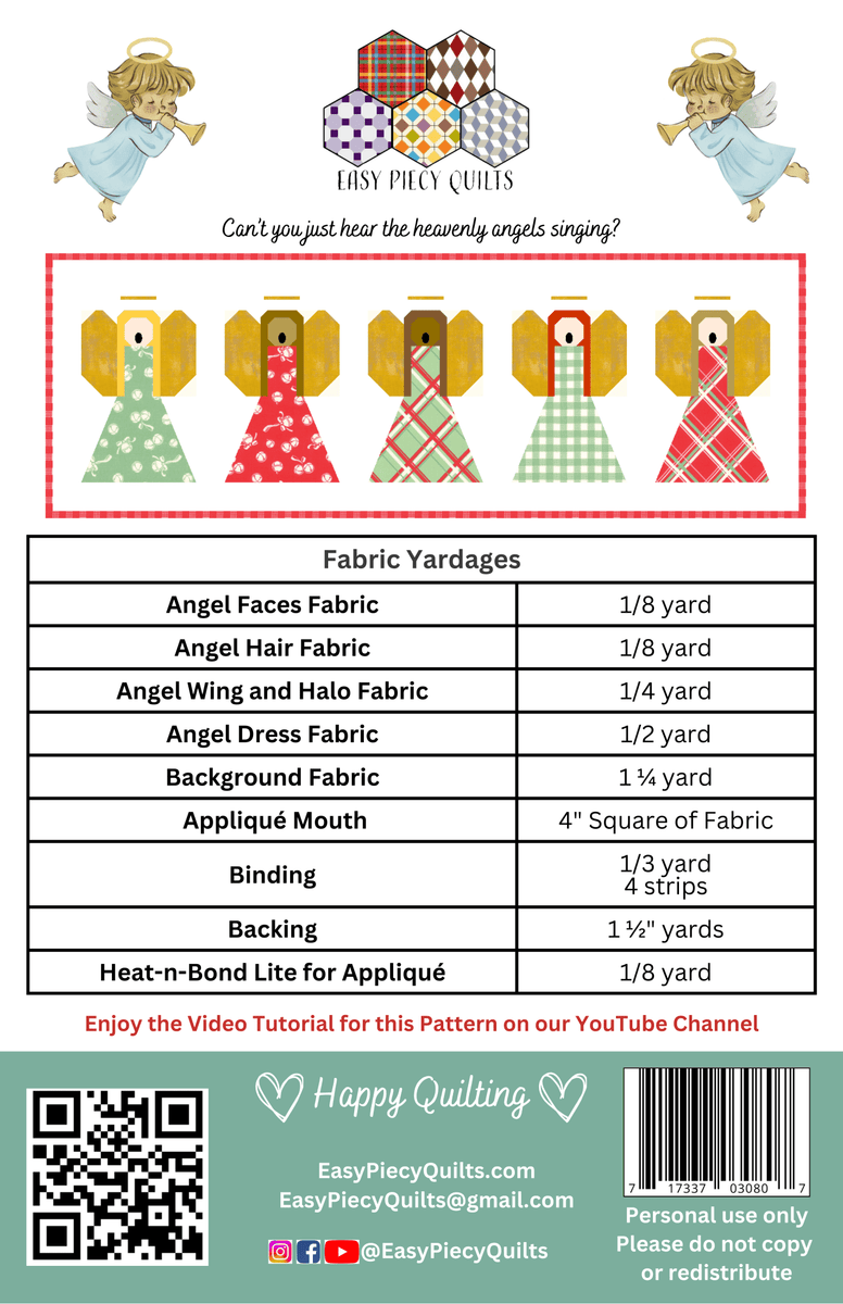 Angelic Choir Table Runner Pattern – Easy Piecy Quilts