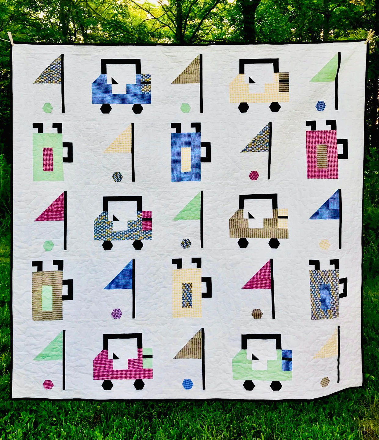 Golf Bags and Flags Quilt Pattern – Easy Piecy Quilts
