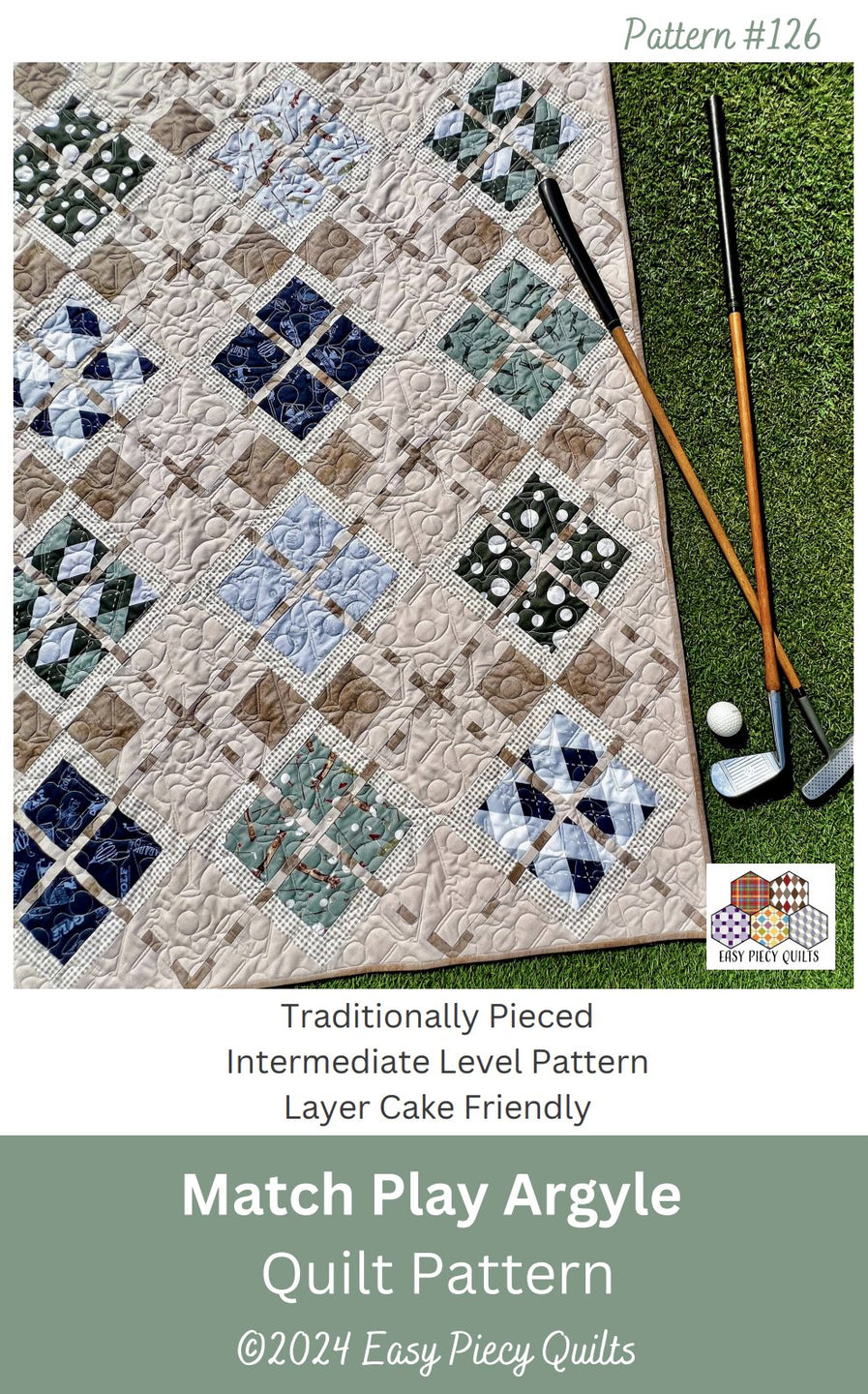 Match Play Argyle Golf Quilt Pattern – Easy Piecy Quilts