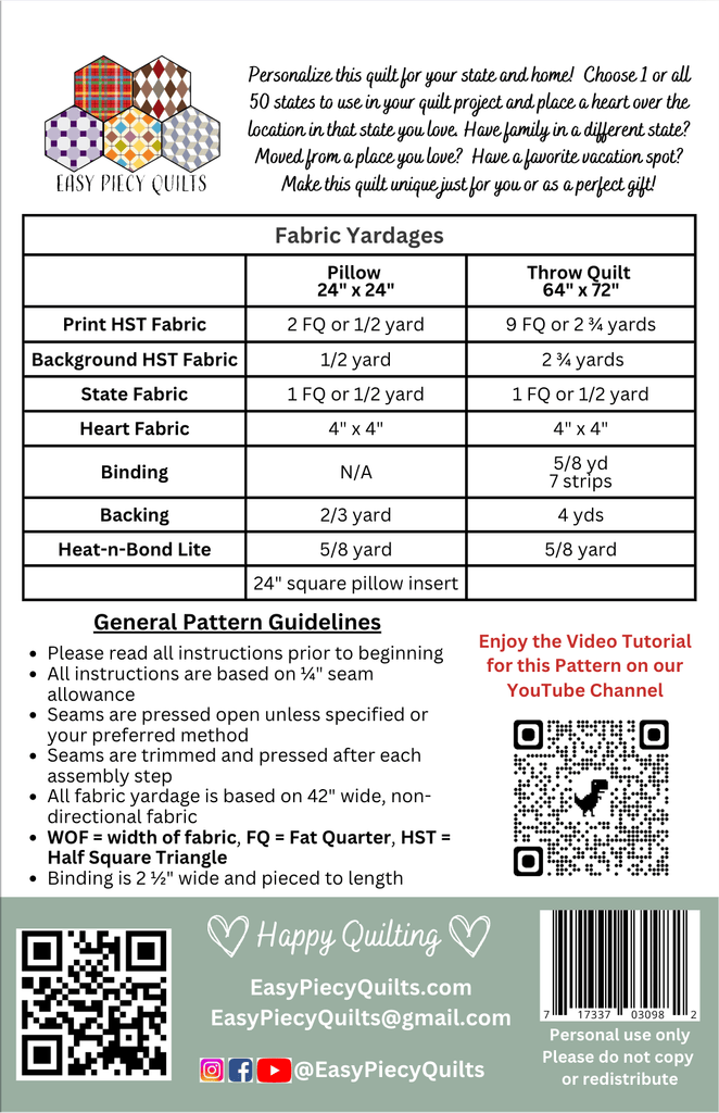 No Place Like Home Pattern, PDF – Easy Piecy Quilts