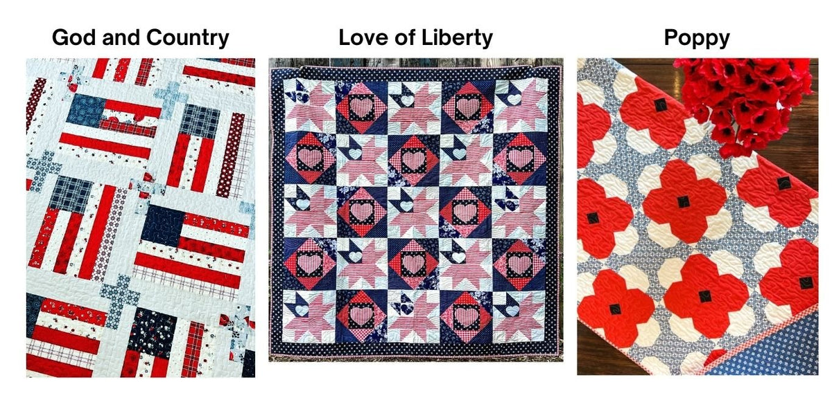Patriotic Quilt Pattern Set - 3 Patterns Included – Easy Piecy Quilts
