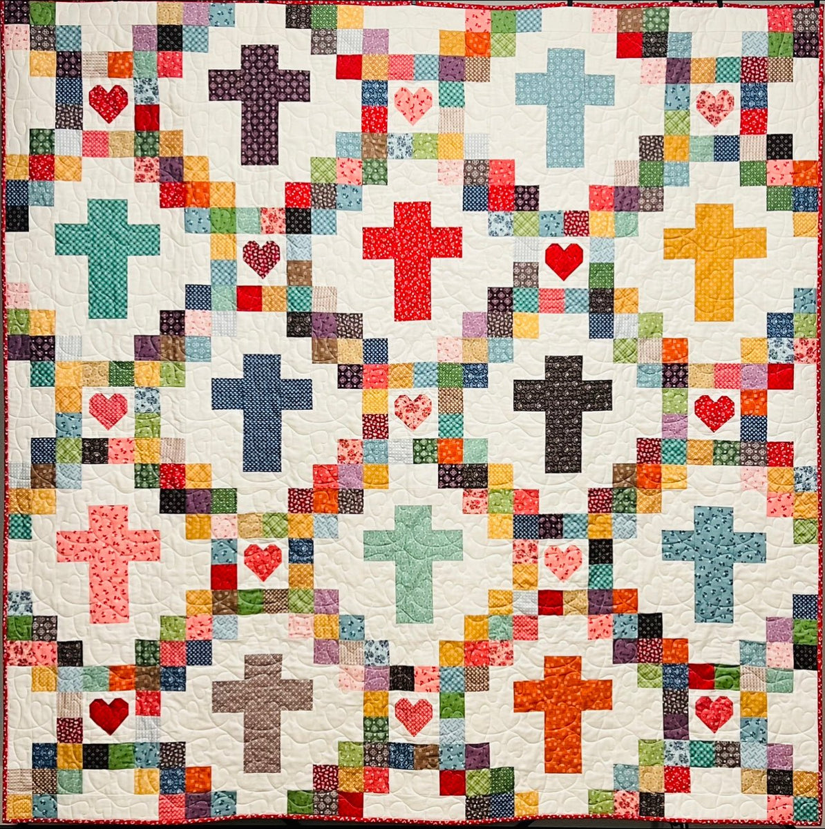 Perfect Peaces Quilt Pattern, Crosses and Hearts – Easy Piecy Quilts