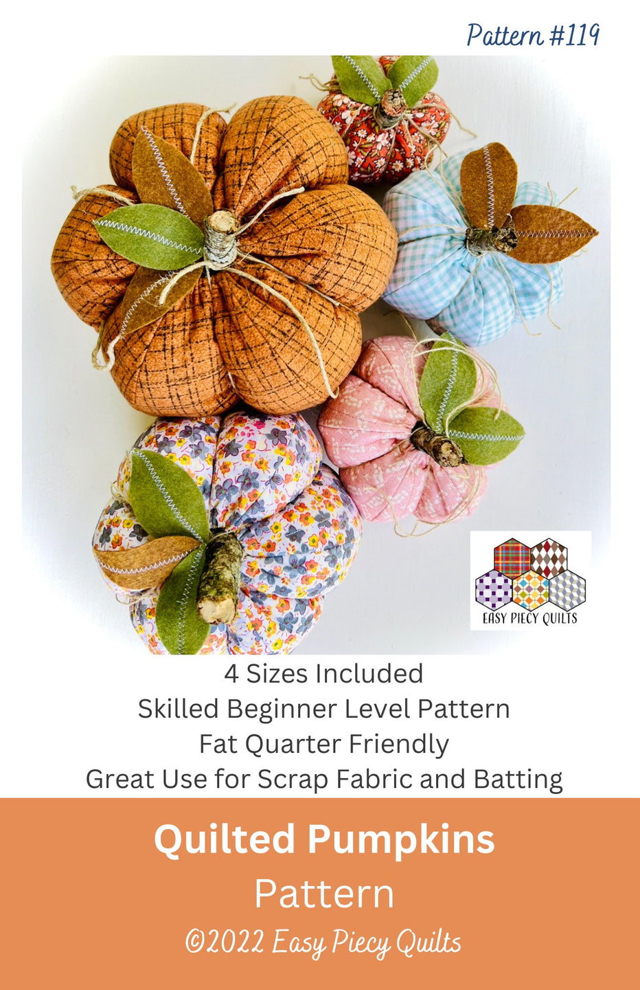 Quilted Pumpkins and Topiary Pattern – Easy Piecy Quilts