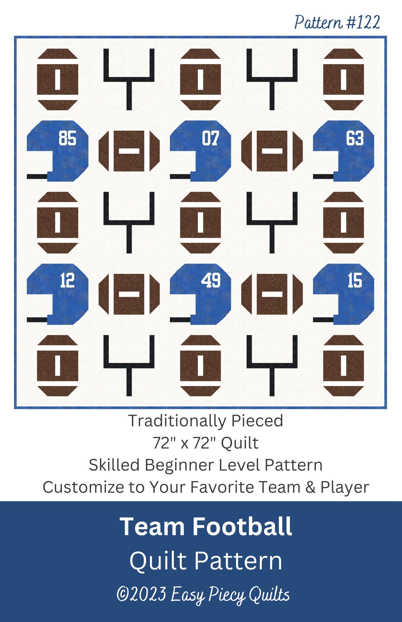 Team Football Quilt Pattern – Easy Piecy Quilts