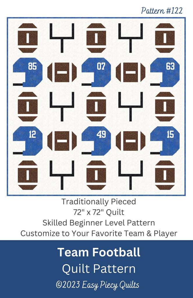Team Football Quilt Pattern – Easy Piecy Quilts