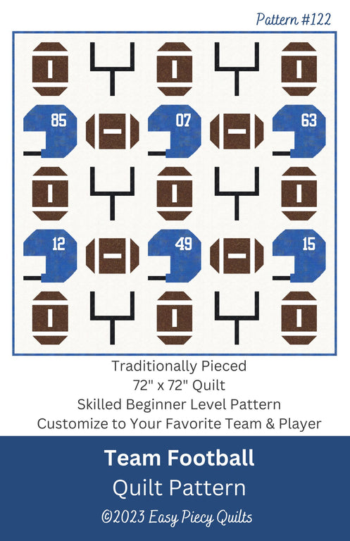Team Football Quilt Pattern – Easy Piecy Quilts